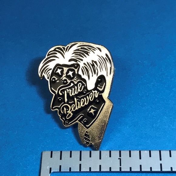 Jewelry | True Believer Silver And Black Enamel Pin Brooch | Poshmark